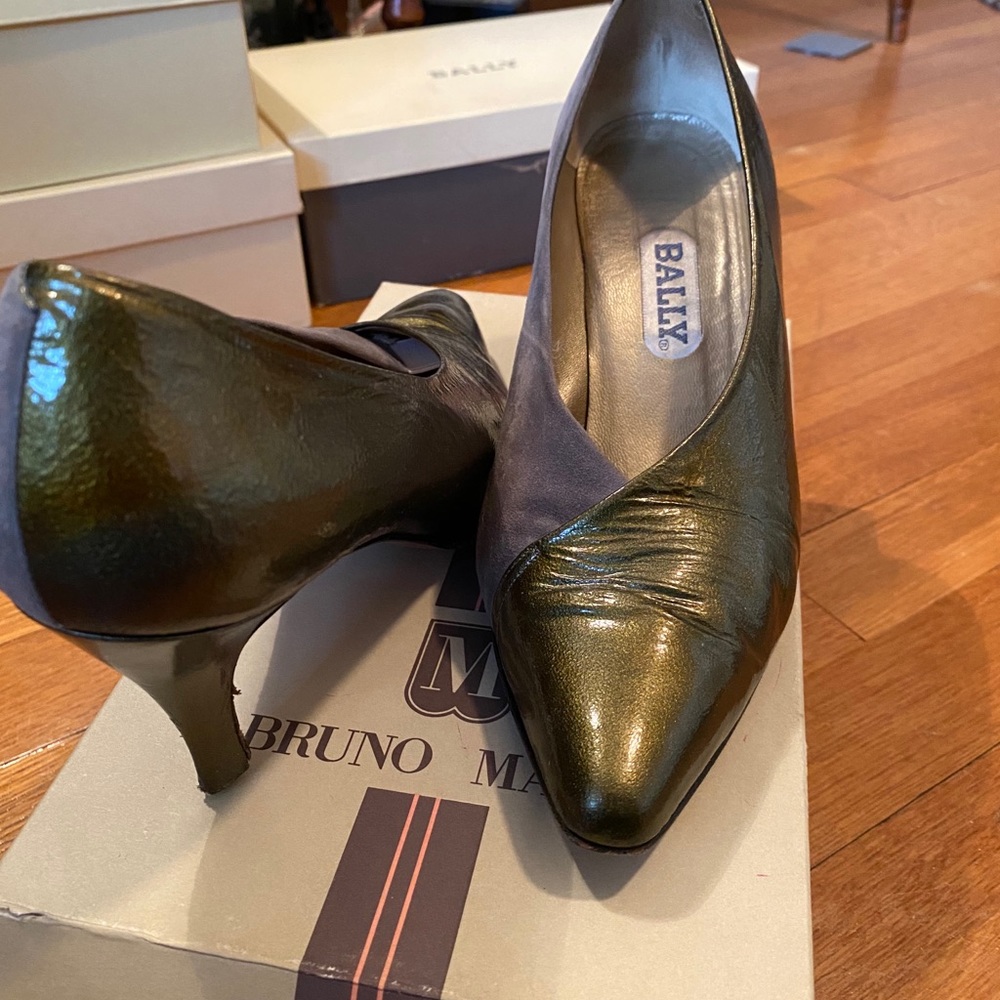 Rare Bally (Swiss) Half Suede Half Leather Pumps - Gem